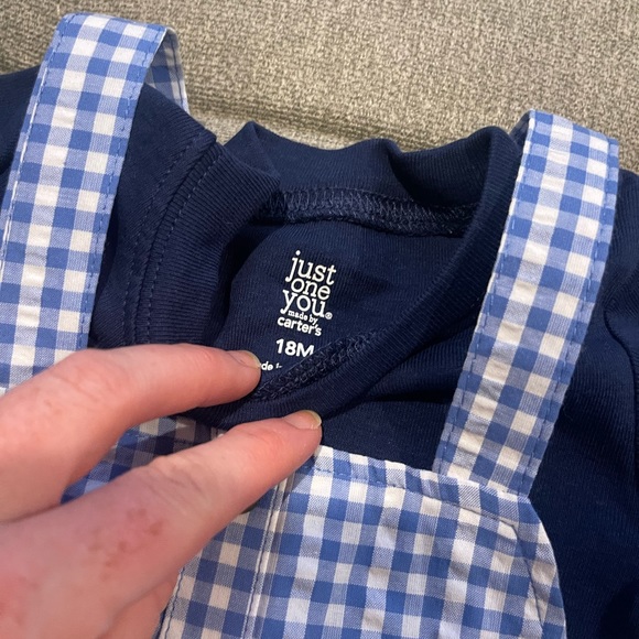 Carter's | Bottoms | Nwt Just One You Carters Blue Checkered And Green ...